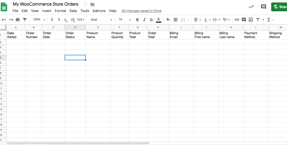 How to Export WooCommerce Orders to Google Sheets in realtime - Tyche Softwares