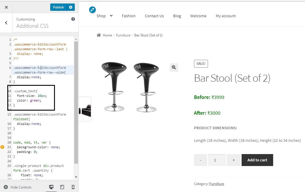 How to display Before and After prices for products on sale in ...