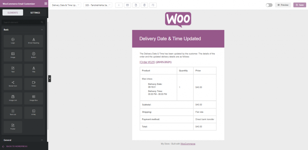 How to use WooCommerce email template customization plugin Yaymail with Order Delivery Date Pro ...